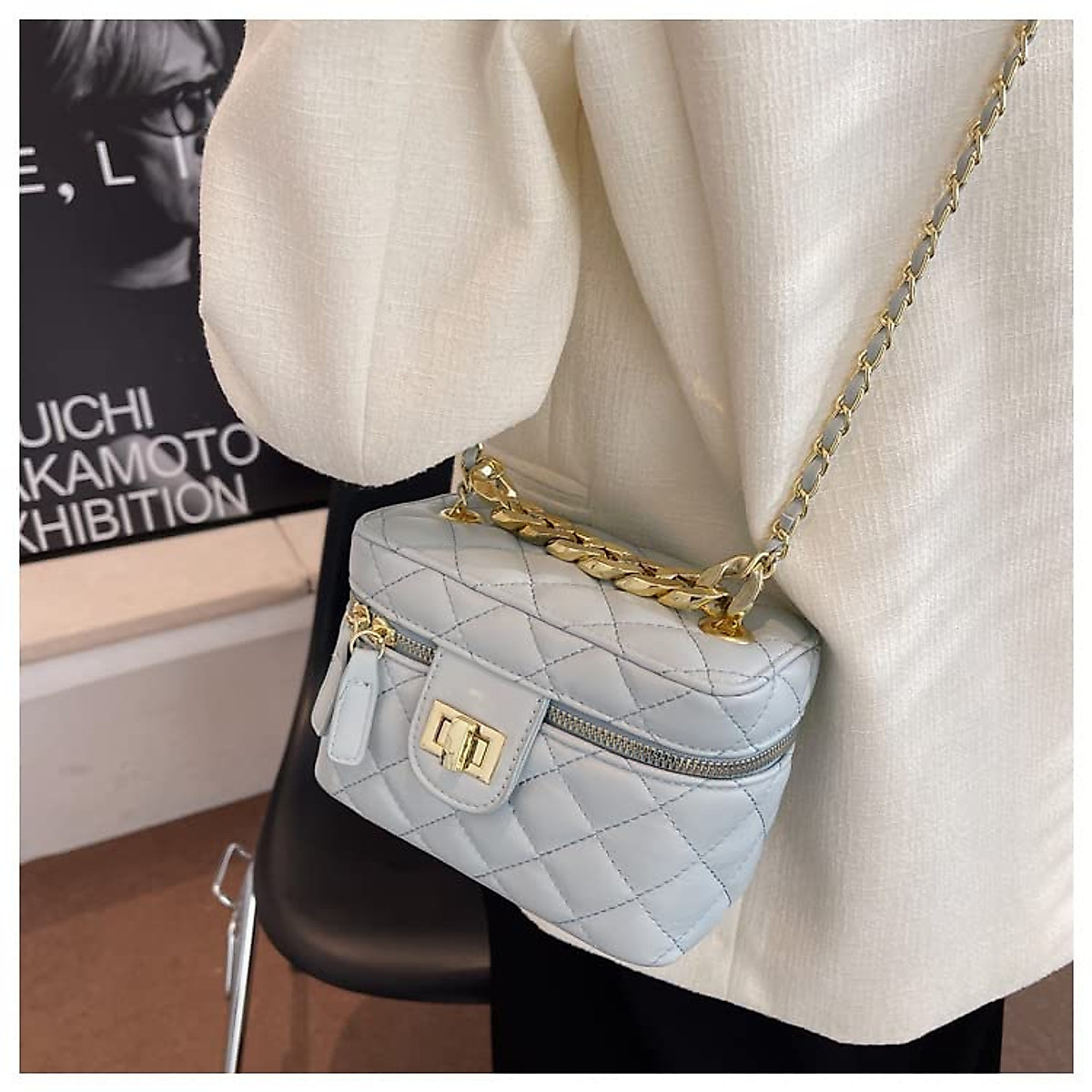 2022 New Diagonal Bag - Shoulder Bag for Women, Lingge embroidery fashion handbag/Leather Shoulder Bag Ladies Handbag (B)