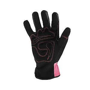 Ironclad Tuff Chix Women's Work Gloves TCX, Designed for Women's Hands, Performance Fit, Durable, Machine Washable, (1 Pair), MEDIUM Pink