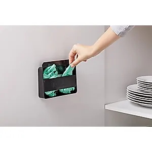 TATAY Kitchen Food Waste Compost Caddy Bin with Holder, 6L Capacity, Polypropylene, Made from 100% Recycled Materials, Black Colour. Measures 26,5 x 20,5 x 18,5 cm