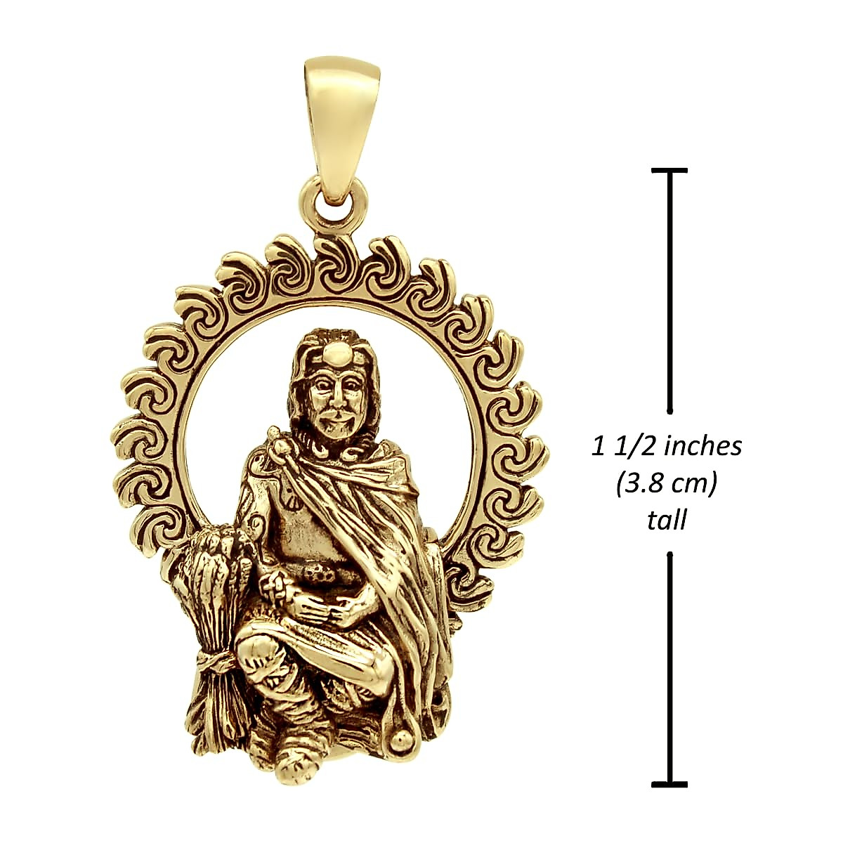 Dryad Design Celtic God Lugh Pendant - Solid Bronze Celtic Pagan Jewelry (Men or Women)