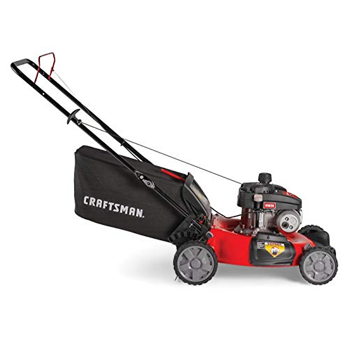 CRAFTSMAN Gas Powered Lawn Mower, 21-inch, 3-in-1 Mulching Push Mower with Bag, 140cc (M105)