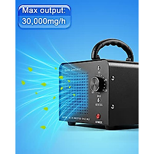 Tiiroy 0zone Machine 30000mg 0zone Generator for Home Car Smoke Pet Odor (Black)