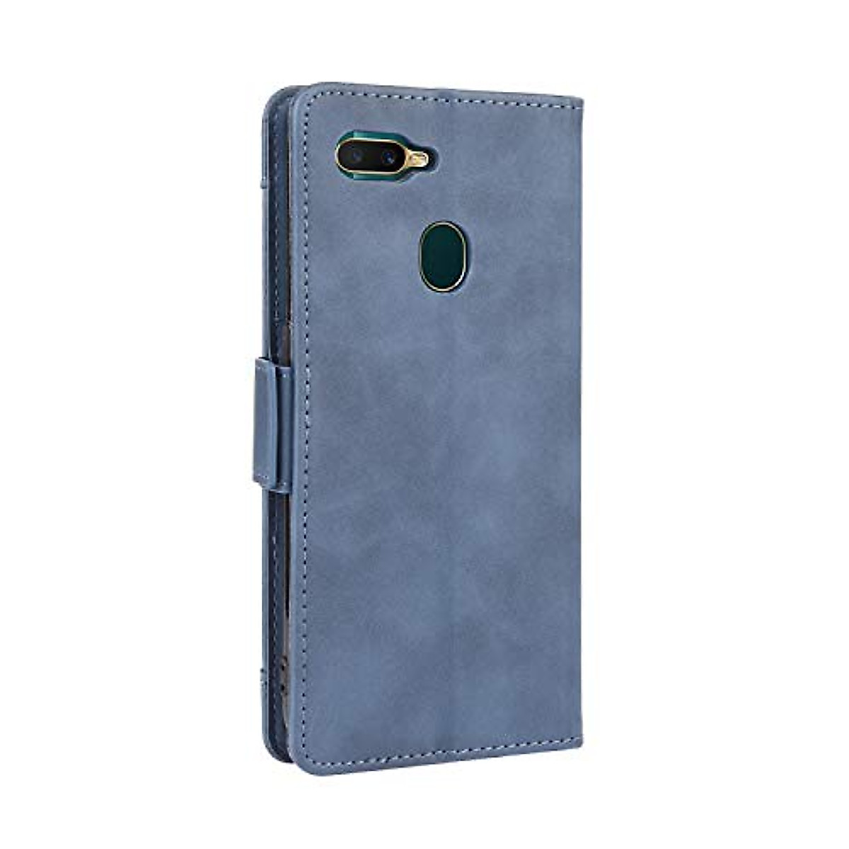 Snow Color COBYU020797 Case for Oppo A5S/A7 Leather Flip Case for Bumper Protective Magnetic Card Slot for Oppo A5S (AX5S) / A7 (AX7) - Blue