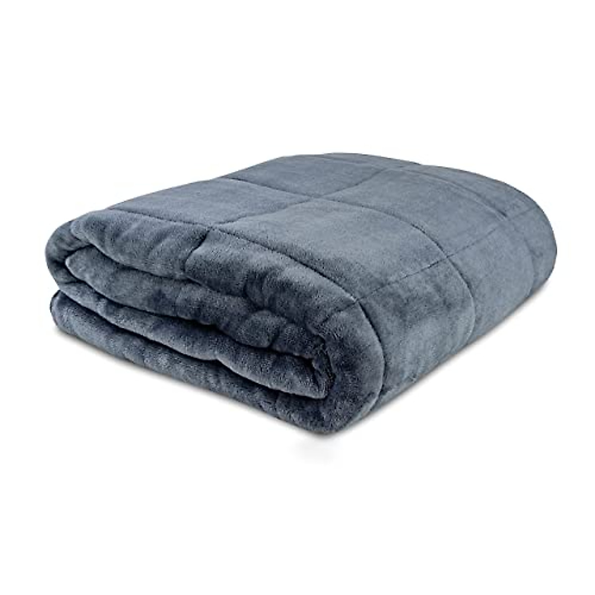 Quiilai Portable Flannel Weighted Blanket 10 lb 50"x 60" (Grey)