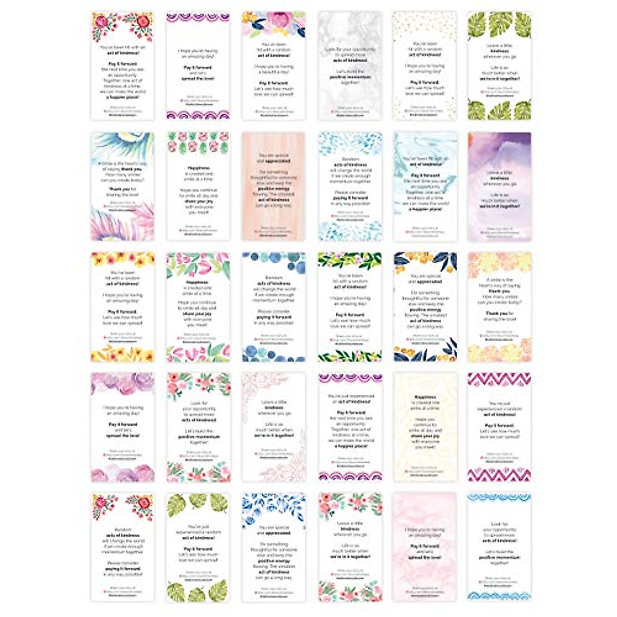 bloom daily planners Act of Kindness Deck - Set of Thirty 2" x 3.5" Cards - Assorted Designs