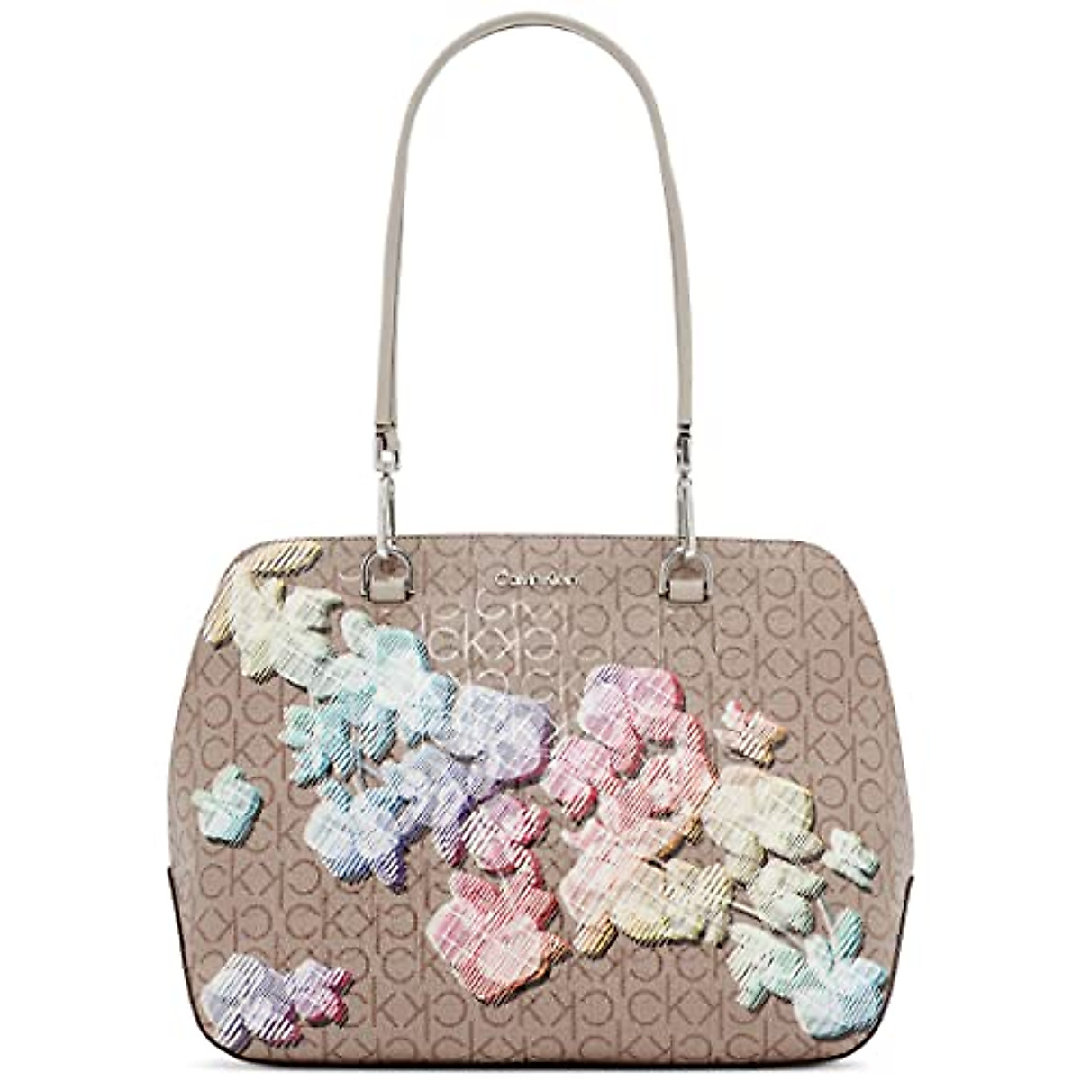 Calvin Klein Lucy Triple Compartment Tote, Almond/Taupe/Floral