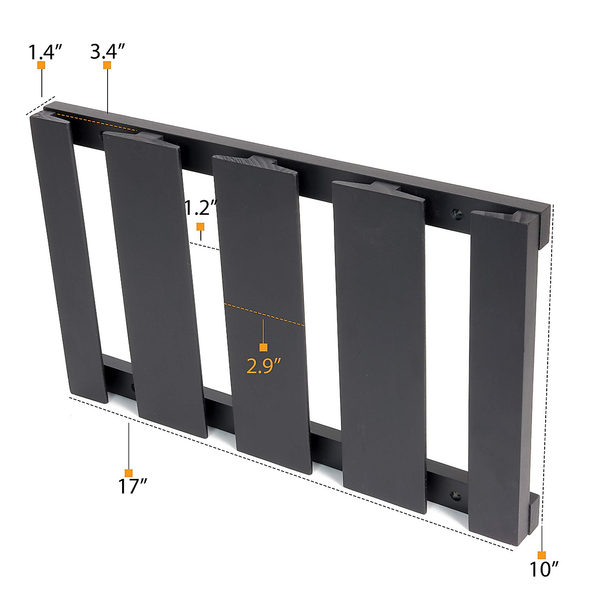 Rustic State 4 Sectional Adjustable Wood Under Cabinet Wine Glass Holder Wine Glass Rack Hanging Shelf Stemware Bar Organizer - 12 Wine Glass Storage - 10 Inch Deep - Black