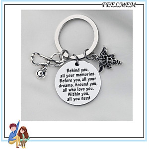 FEELMEM Physician Assistant Gift PA Graduation Gifts Behind You All Your Memories Before You All Your Dreams Physician Assistant Keychain Medical Student Jewelry PA Gifts (PA)