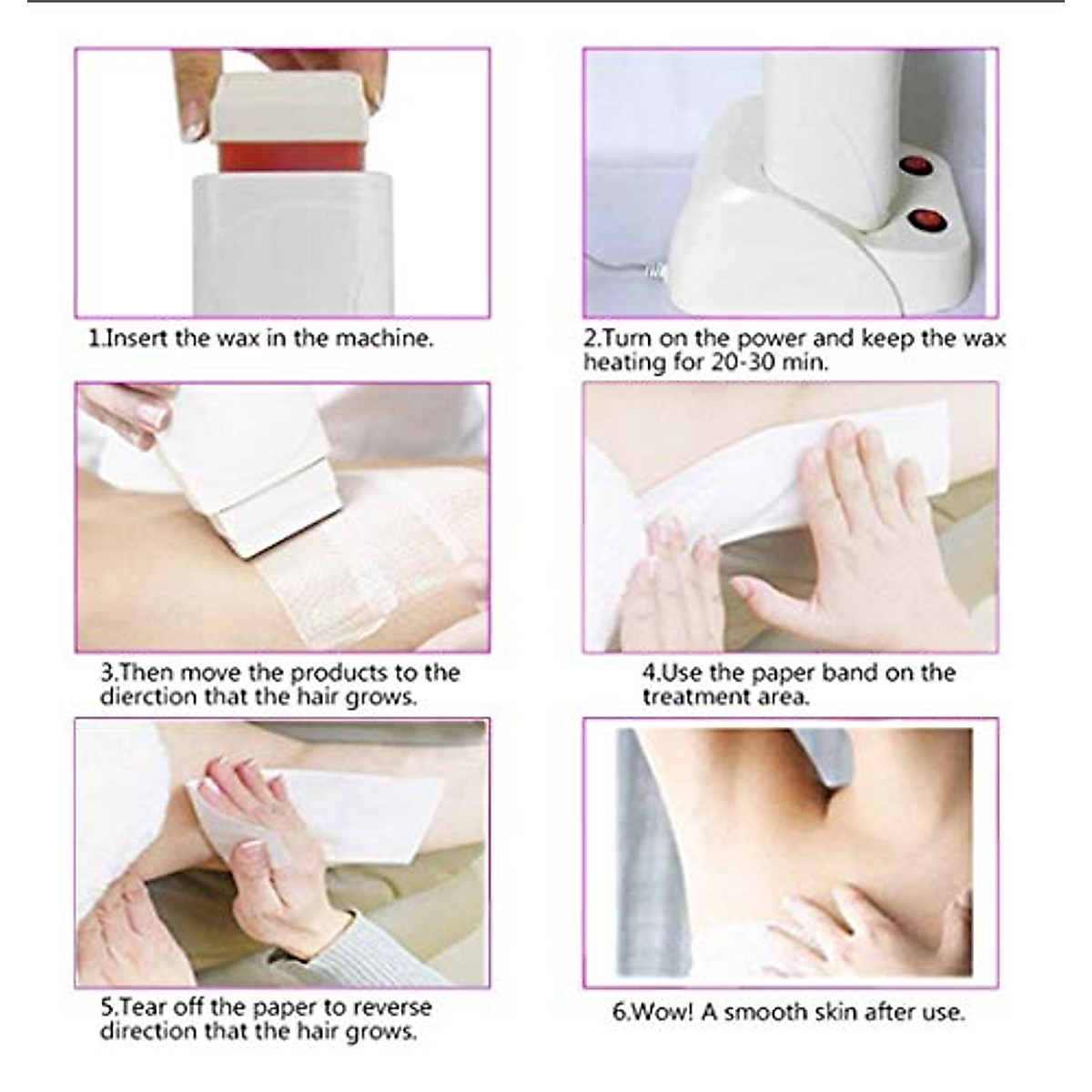 Nynelly Portable Double Depilatory Roll on Wax Warmer with Heater Base for Women Men Hair leg,Armpit,Bikini