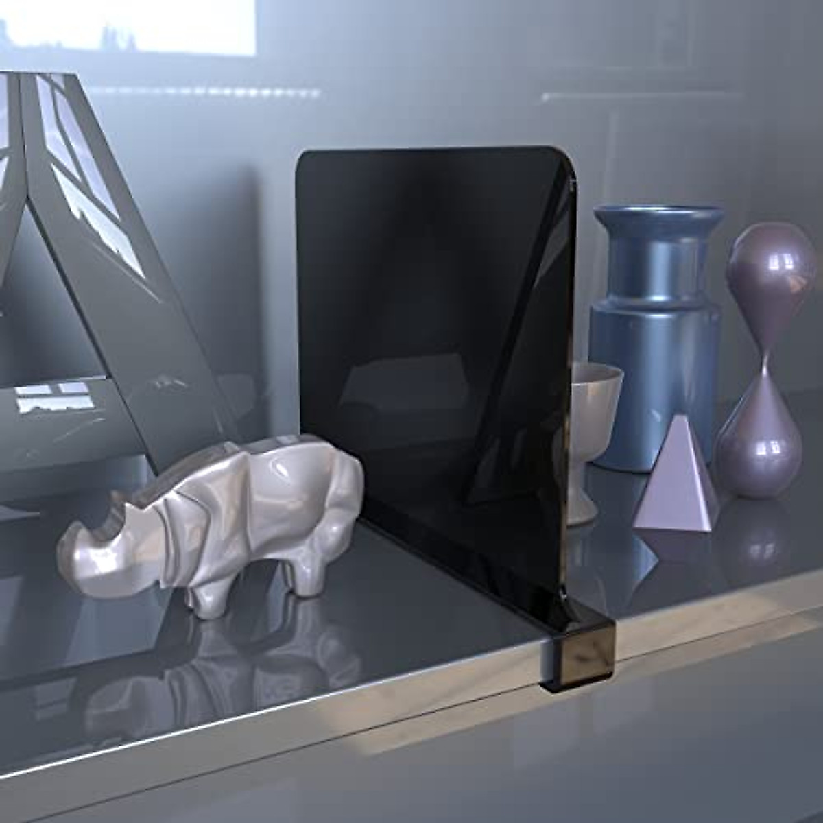 BTSD-home 8 Pack Acrylic Shelf Dividers for Closet Organization Clear Shelf Dividers for Wood Shelves in Bedroom, Kitchen and Office（Black）