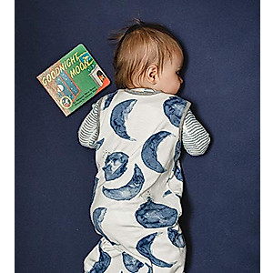 Burt's Bees Baby Baby Beekeeper Wearable Blanket, 100% Organic Cotton, Swaddle Transition Sleeping Bag, Blue, Medium