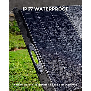 OUKITEL 200W Portable Solar Panel for Power Station, Foldable Solar Panel w/ 4 Kickstands, IP65 Waterproof Solar Panel w/MC-4 Output for Outdoor RV Camper