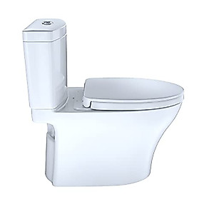 Aquia IV 2-Piece 0.9/1.28 GPF Dual Flush Elongated Standard Height Toilet with in Cotton White, SoftClose Seat Included