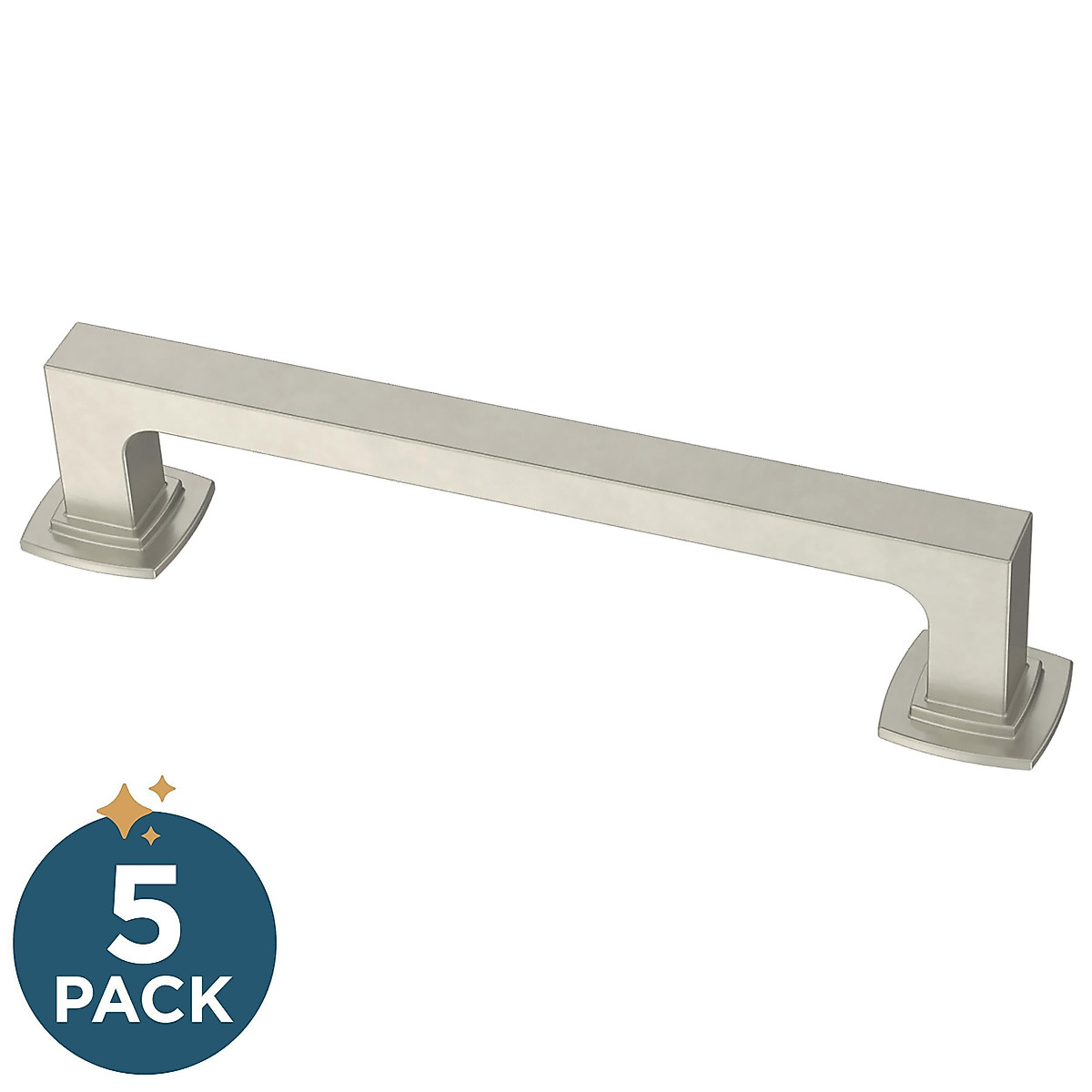 Franklin Brass Parow (1-Pack) Cabinet Handles 5-1/16" Hole to Hole Satin Nickel Kitchen Cabinet Pulls Drawer Handles Cabinet Hardware Dresser Drawer Pulls P41771K-SN-C