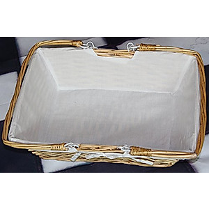 Vintiquewise(TM) Rectangular Willow Basket with White Fabric Lining
