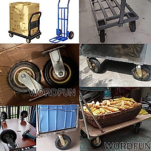 Toolbox Replacement Casters Swivel Plate Caster Rubber Caster Wheel, with Ball Bearings Shock Absorption Vacuum Style Pneumatic Wheel, for Wheelbarrow/Hand Truck