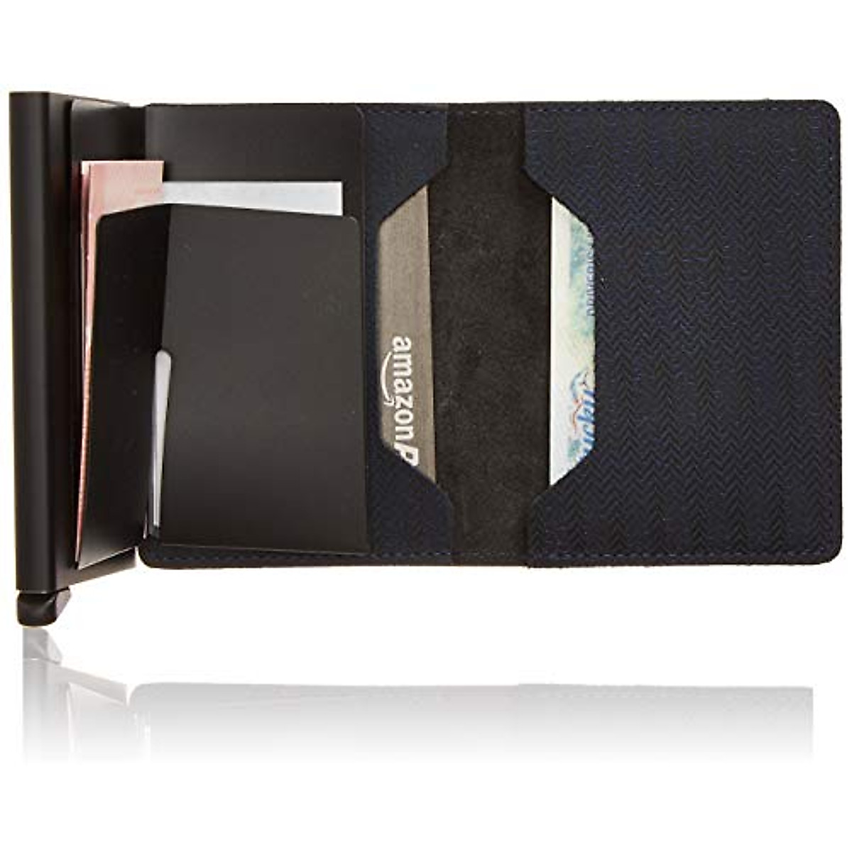 Secrid Slim Wallet Dash Navy Leather RFID Safe Card Case for max 12 cards