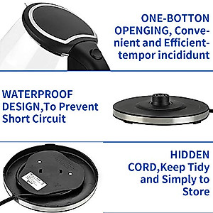 Electric Kettle with Glas,Electric Glass Kettle and Tea Maker with Temperature Controls 110V 1500W 1.8L Glass Electric Kettle with Filter, Stainless Steel Lid & Bottom