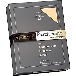 Southworth Parchment Paper, 8.5" x 11", 24 lb/90 GSM, Copper, 500 Sheets - Packaging May Vary (894C)