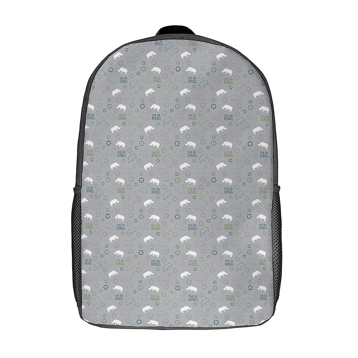 Save Our Rhinos Travel Backpack Casual 17 Inch Large Daypack Shoulder Bag with Adjustable Shoulder Straps
