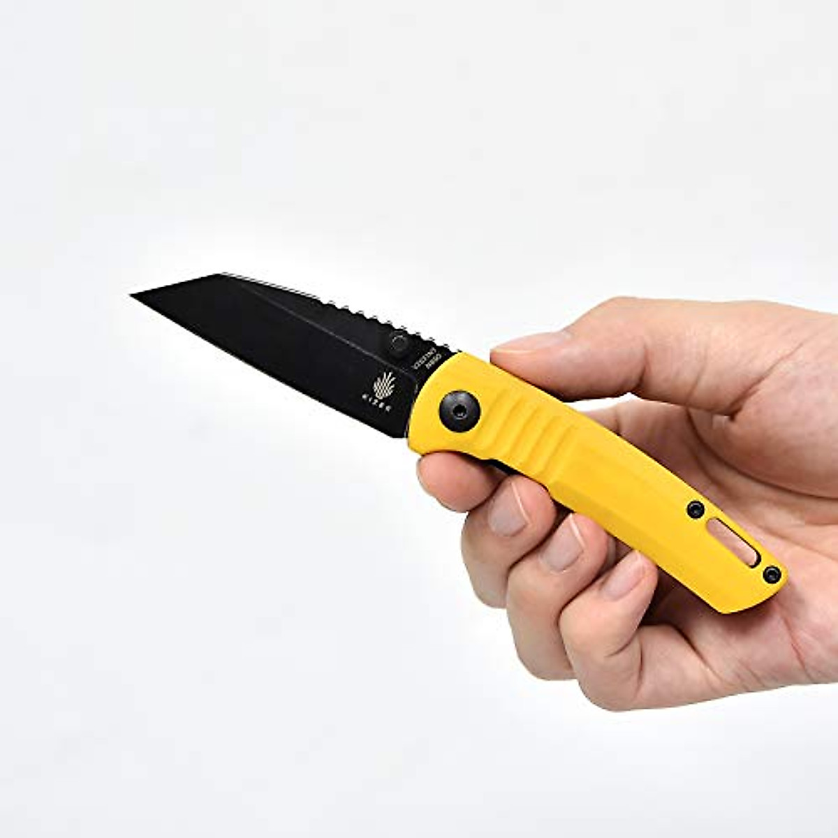 Kizer Knives Shard, Small Pocket Knife EDC Knife, Yellow G-10 Handle with 2.25" Black N690 Blade, V2531N1
