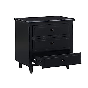 SOFTSEA Wood Nightstand Small Drasser for Bedrom 3 Drawer Bedside Table End Table with Storage Drawers