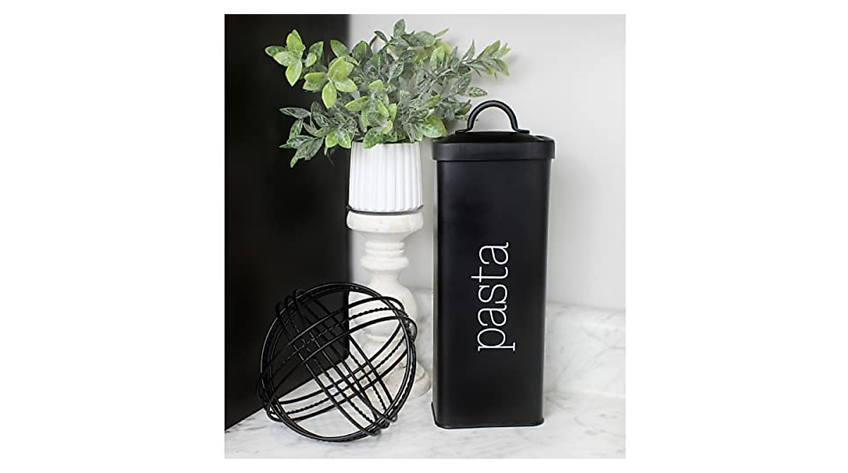 AuldHome Black Spaghetti Canister - Stylish Storage Solution
