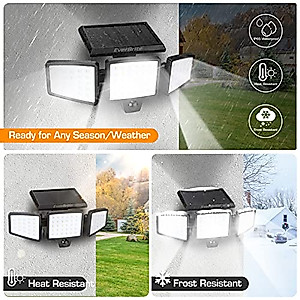EverBrite Solar Lights Outdoor, Motion Sensor Security Lights, IP65 Waterproof Adjustable Bright Flood Lights for Garden Yard Garage Patio Pathway, Pack of 2