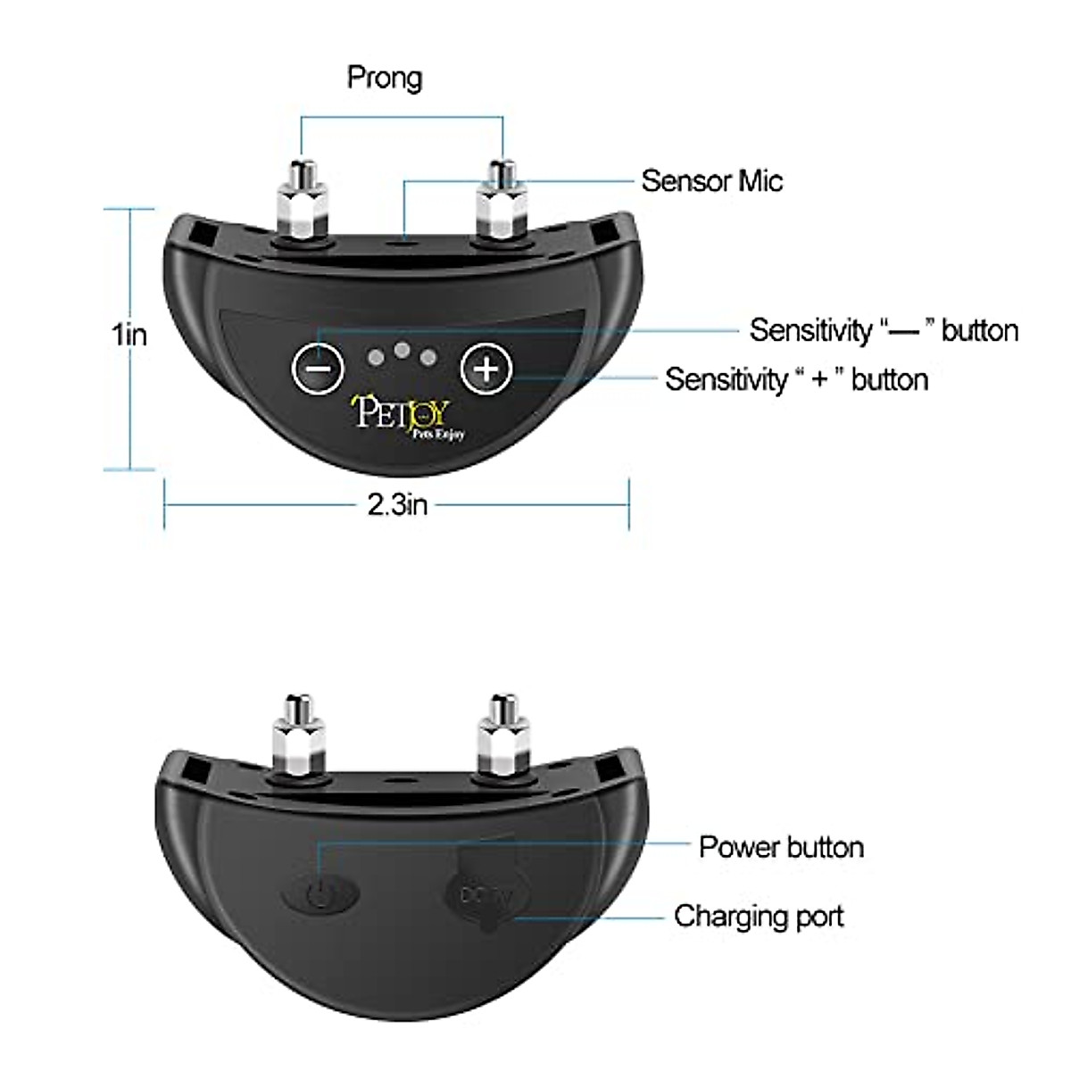 PetJoy Barking Collar for Dogs, Bark Collar with Beep & Shock, Bark Collar Automatic, Anti Barking Shock Collar for Small Medium Large Dogs