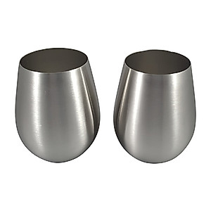 Palm City Products Stainless Steel Stemless Wine Glasses - 2 Piece Set