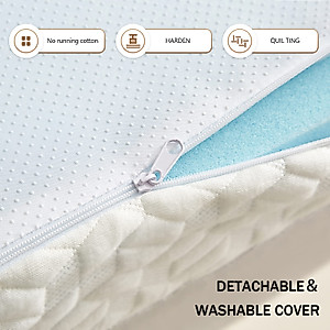 Fiberluxury 3 Inch Gel Memory Foam Cooling Mattress Topper Queen Size, Mattress Pad Cover for Pressure Relief, Bed Topper with Removable Cover，Soft & Breathable