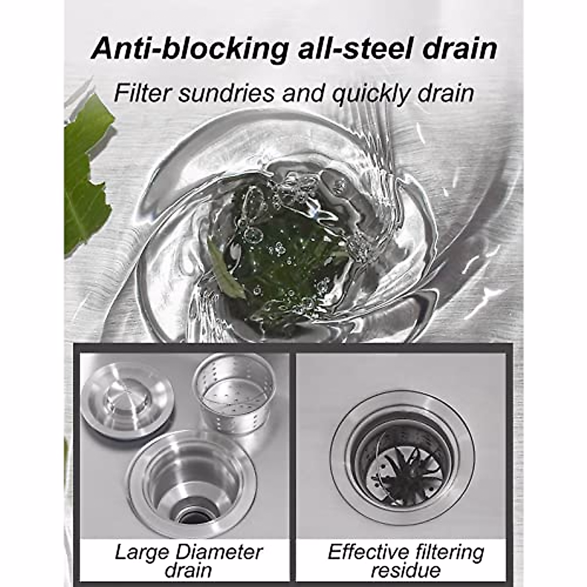 Free Standing Stainless-Steel Single Bowl Kitchen Sink Commercial Restaurant Sink with Faucet Combo with Strainerportable Handwashing Station for Restaurant Laundry Room Backyard (Color : Hot and col