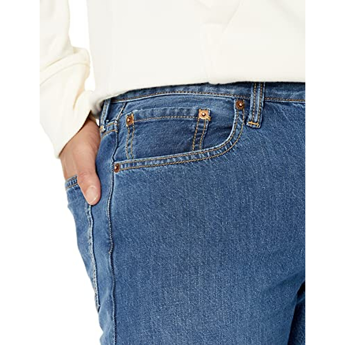 GAP Mens Straight Fit Jeans, Medium Indigo, 33W x 32L US