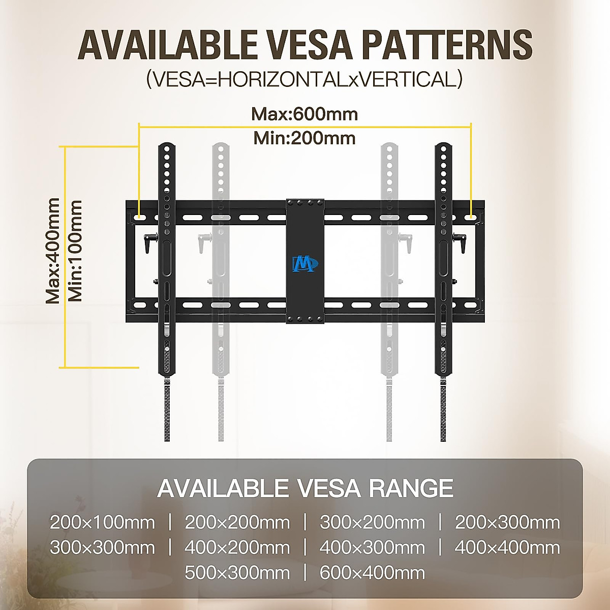 Mounting Dream Advanced Tilt TV Wall Mount for Most 42-90 Inch TVs, Premium Wall Mount TV Bracket with Full Tilt Extension up to 7 inch, Fits 16", 18", 24" Studs, Max VESA 600x400mm and 120LBS MD2104
