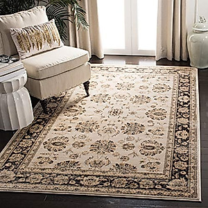 SAFAVIEH Vintage Collection Accent Rug - 4' x 5'7", Ivory & Brown, Oriental Distressed Design, Non-Shedding & Easy Care, Ideal for High Traffic Areas in Entryway, Living Room, Bedroom (VTG575J)
