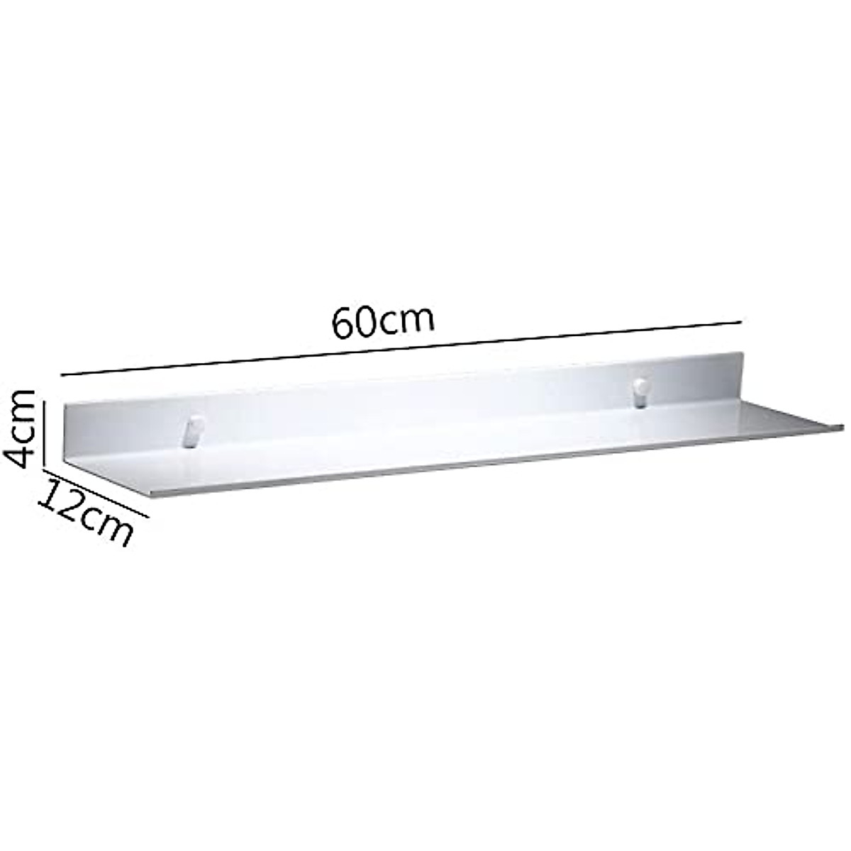 AVEEWA White Floating Bathroom Wall Shelf Storage Shelf (Rectangle), Aluminum, for Kitchen, Living Room, Hallway-60cm