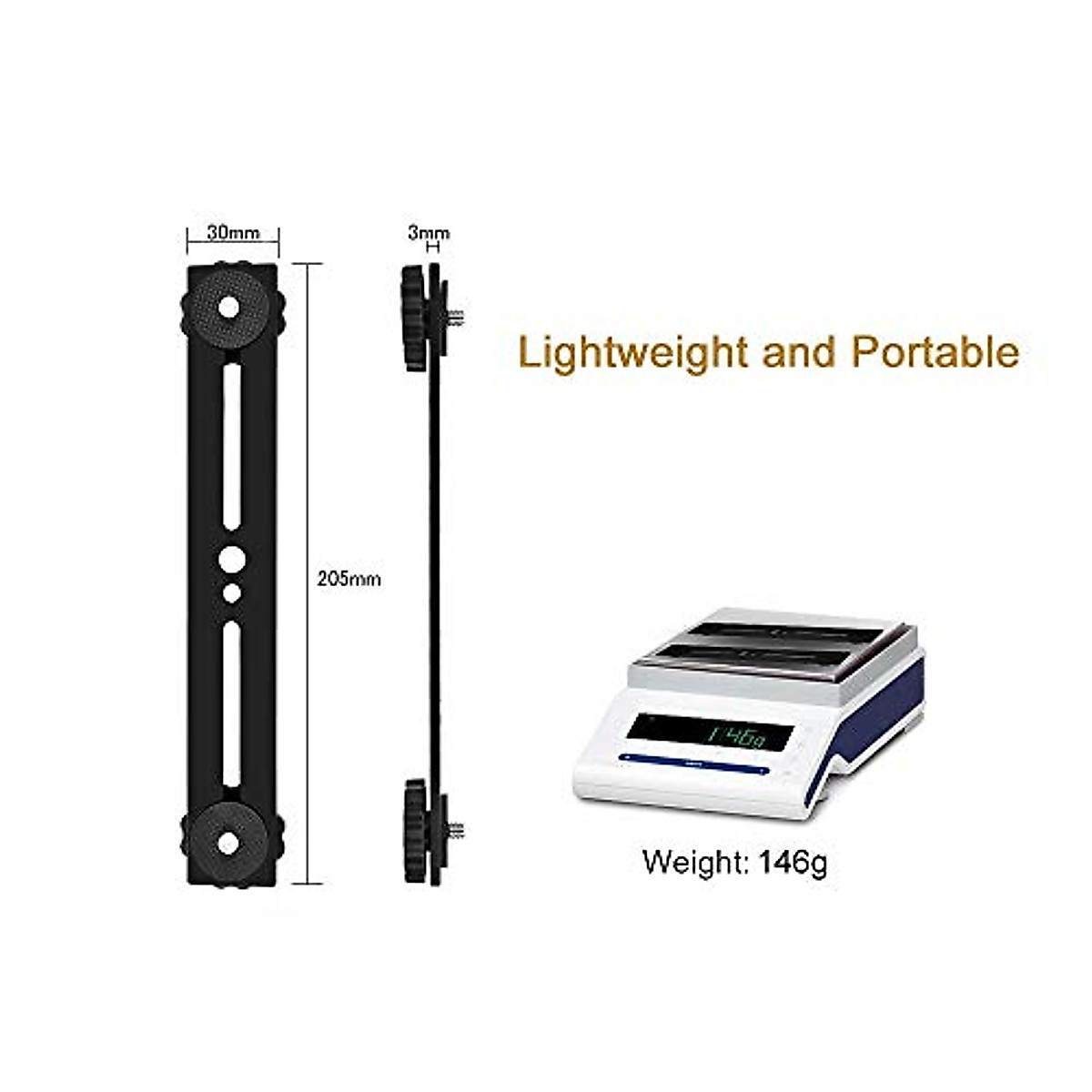 UTEBIT 8 inch Flash Bracket, Dual Camera Mount Flash Bracket Extension Bar with 1/4 Screw Hot Shoe, Straight Flash Bracket Tripod Mount for DSLR Camera LED Light Studio Video Microphone, 2Packs