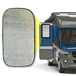 EcoNour RV Window Shade | Foldable Trailer Door Window Cover for Total UV Protection | Camper Window Shade for Privacy Blackout | Trailer Accessories for Camper Windows | 25x16 inches