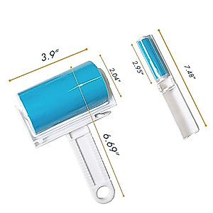 iLifeTech Reusable Sticky Picker Set Cleaner Lint Roller Pet Hair Remover Brush, Blue