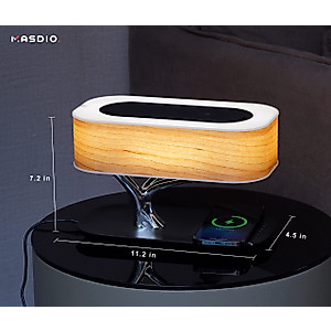 Masdio Bedside Lamp Light of Tree Pro Desk Lamp with 10W Fast Wireless Charger and Bluetooth Speaker, Touch Lamp for Bedroom