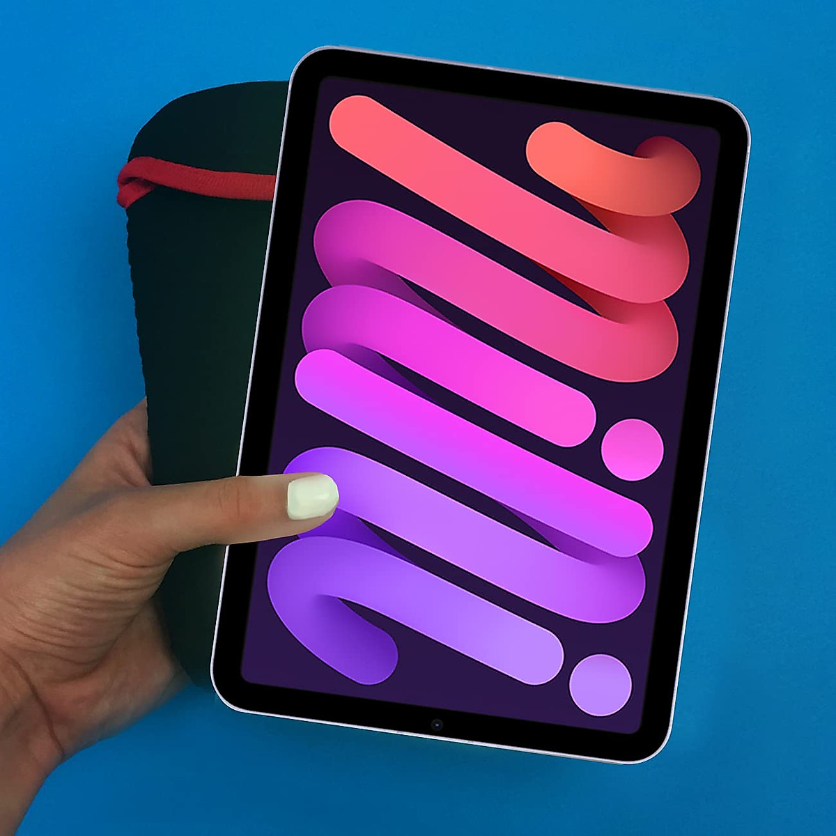 G-HUB - Reversible Neoprene Sleeve for iPAD MINI & iPAD MINI 2 - Cover is BLACK on the outside (or RED when reversed) - Designed by G-Hub specifically for use with the Apple iPad Mini and iPad Mini 2