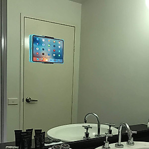 TFY Tablet Wall Mount, Kitchen Wall Mount for Tablets and Smartphones, Fits on Kitchen, Bathroom, Bedroom, Readingroom and More (Black)