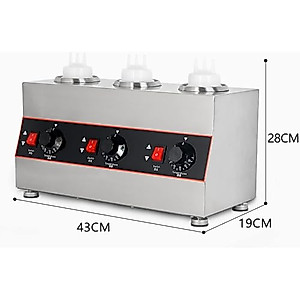 Commercial Electric Cheese Sauce Warmer, Countertop Food Sauce Warmer Multifunction Jam Heat Preservation Machine Jam Heating Pump for Hot Fudge Cheese Caramel(3 grids)