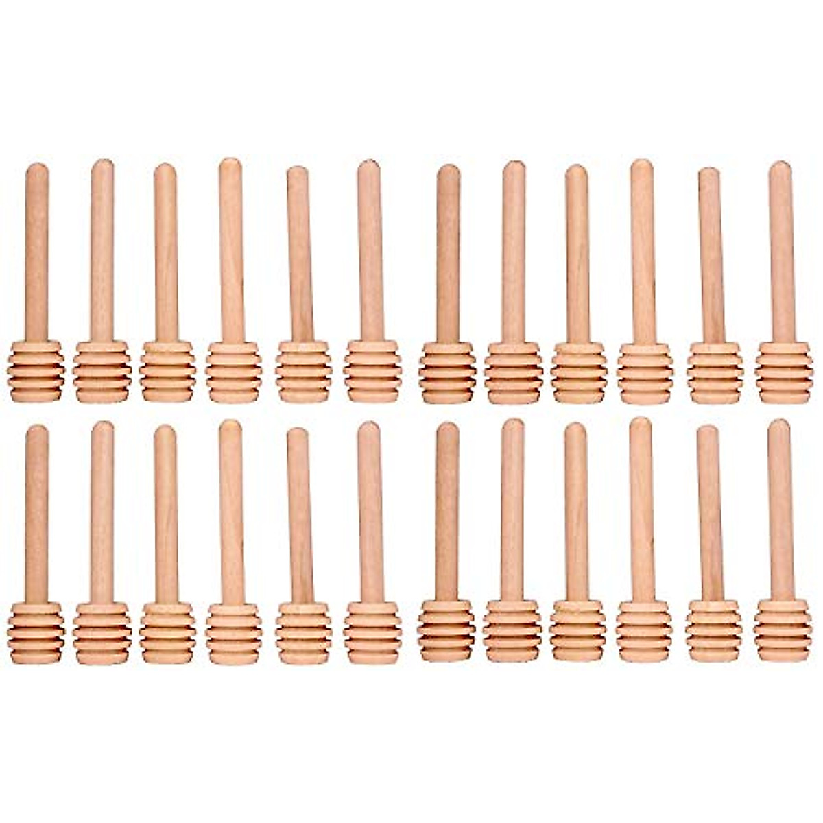 Creative Hobbies® 24 Pack of Mini 3 Inch Wood Honey Dipper Sticks, Server for Honey Jar Dispense Drizzle Honey, Wedding Party Favors