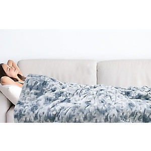 GOQO TOMO Heated Weighted Blanket, with Premium Glass Beads 60" x 80" Electric Heating Blanket 2 in1 Blanket with 12 Heating Levels for Adults Home Use Gradient Gray-H6080