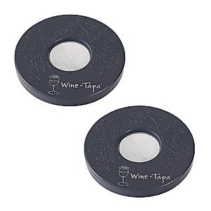 Wine Tapa Drinking Glass Covers - Use as Cover for Coffee Mugs, Soda Can and Drinking Glass, Set of 2 No Spill Drink Covers (Graphite)