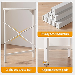 CubiCubi Computer Desk, 35 Inch Small Home Office Desk with Drawer Storage Shelves for Small Space, Writing Study Desk, White