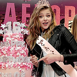 Vovii 16th Birthday Sash and Tiara,16th Birthday Decorations For Women,16th Birthday Gifts for her, Princess Crown Hair Accessories for Women Happy Birthday Party Favors