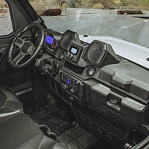 Rockford Fosgate RNGR18-STG1 Audio Kit: All-in-One Dash Housing Pre-Installed with PMX-1 Receiver and 5.25" Speakers for Select Polaris Ranger Models (2018-2022)