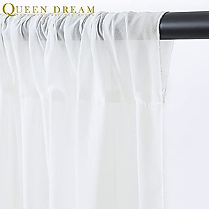 White Backdrop Curtains 10ft x 10ft Chiffon Photo Back Drop Drapes for Wedding Birthday Parties Baby Decorations 2 Panels 5ft x 10ft